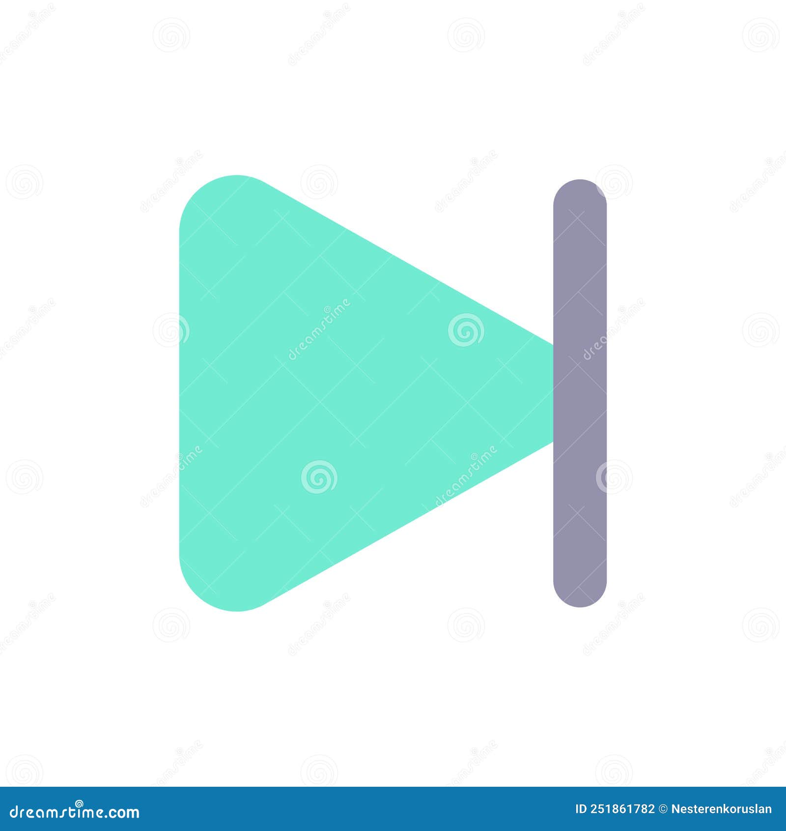 Skip Next Button Flat Color Ui Icon Stock Vector - Illustration of ...