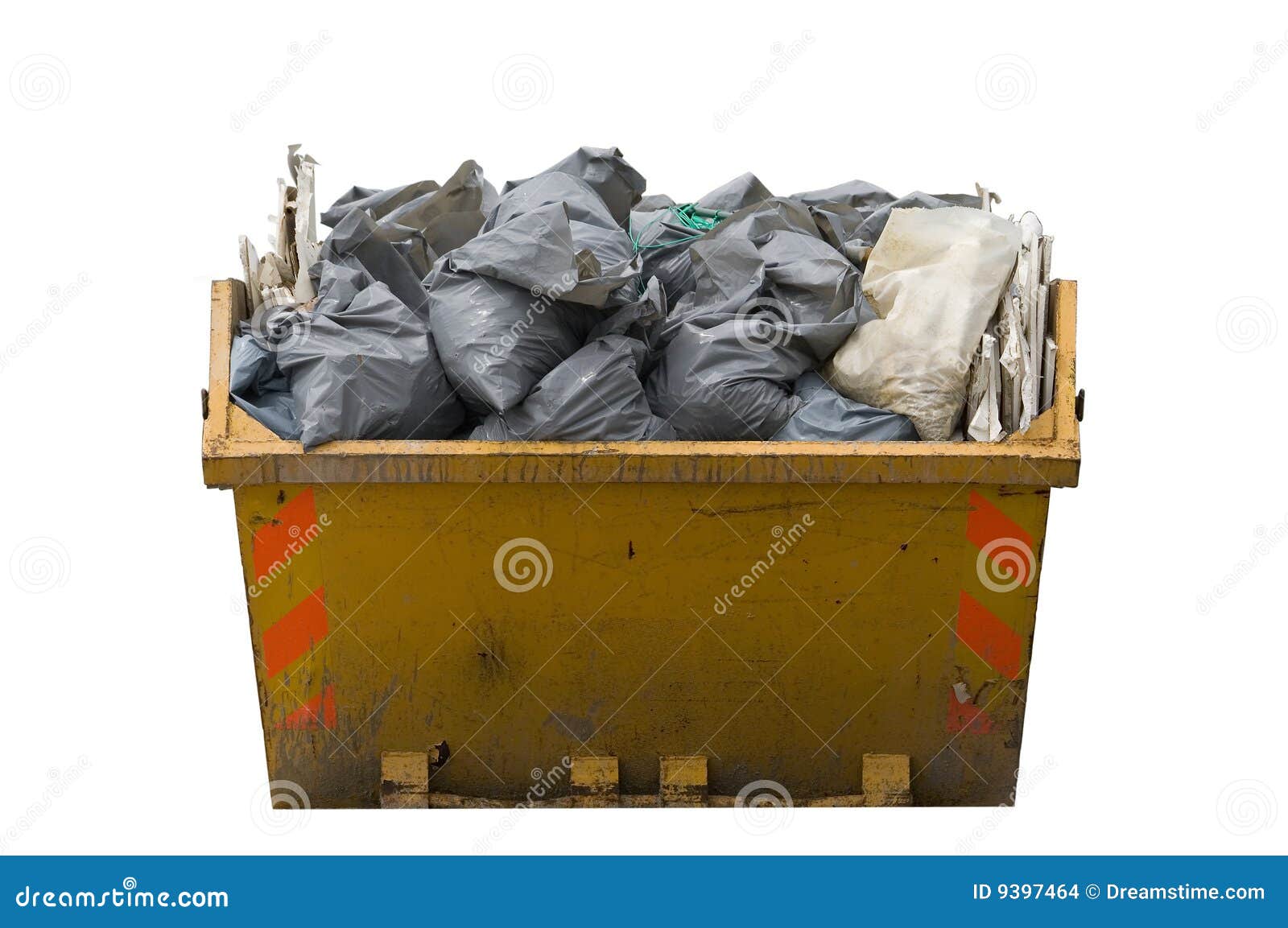Skip with Refuse/trash Sacks Isolated Stock Photo - Image of dump ...