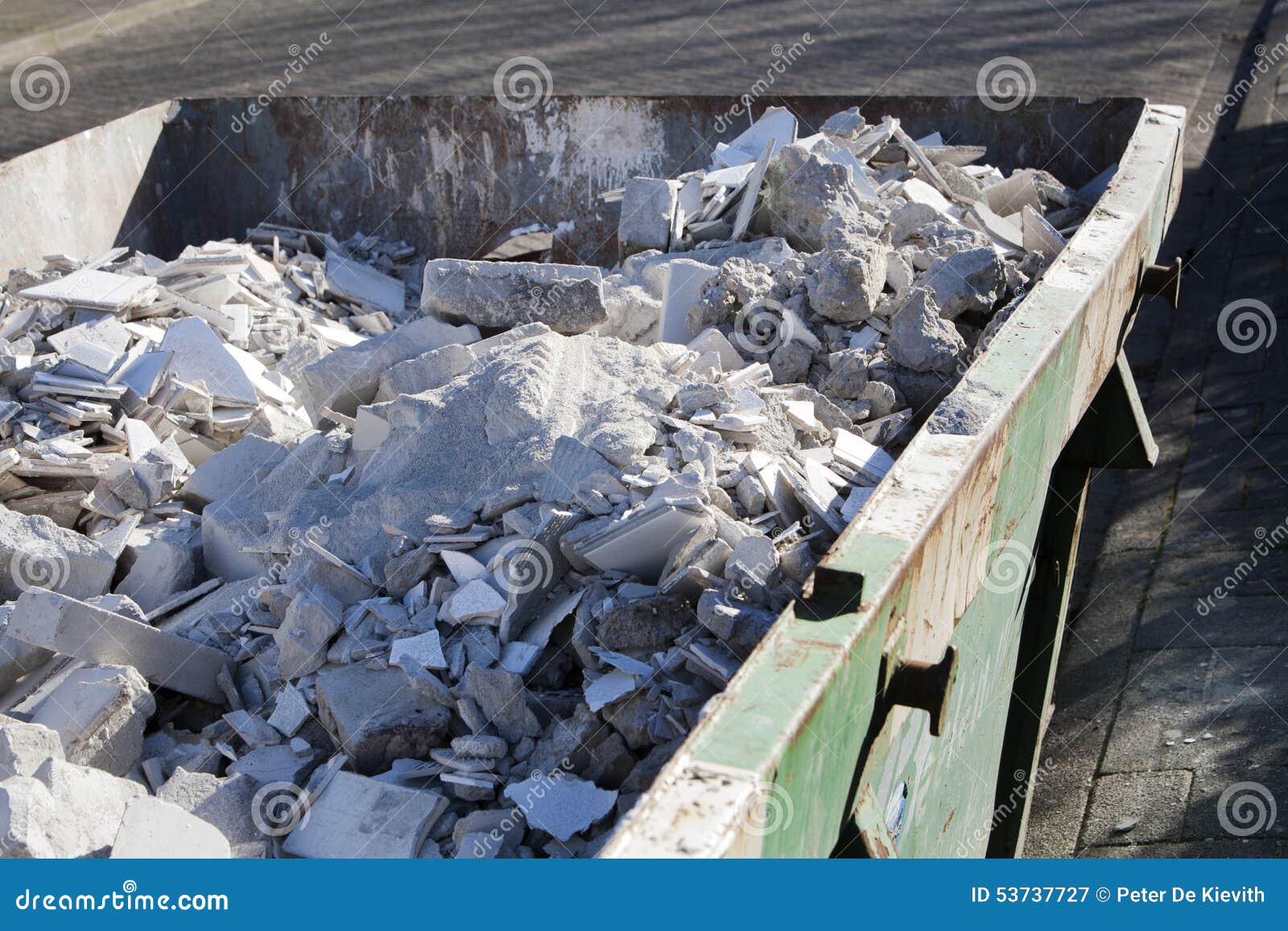 Skip with rubble stock image. Image of rent, damaged - 53737727