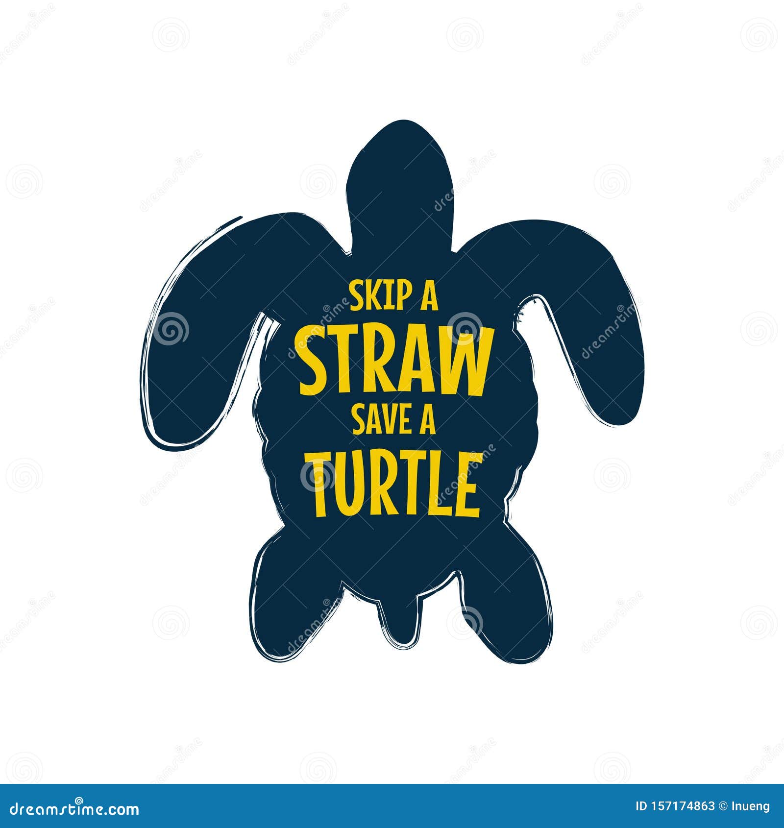 Turtle Stop Ocean Plastic Pollution Concept Vector Illustration ...