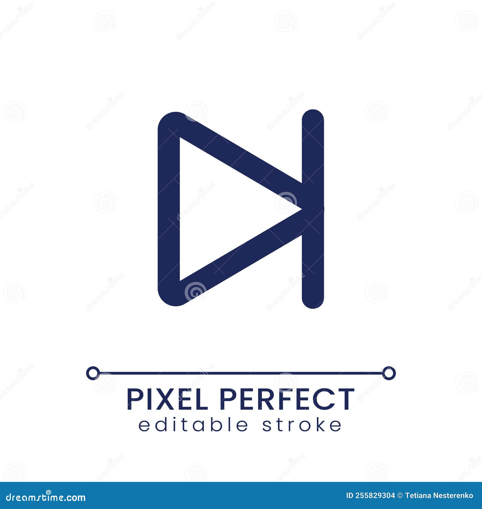 Skip To End Pixel Perfect Linear Ui Icon Stock Vector - Illustration of outline, audio: 255829304