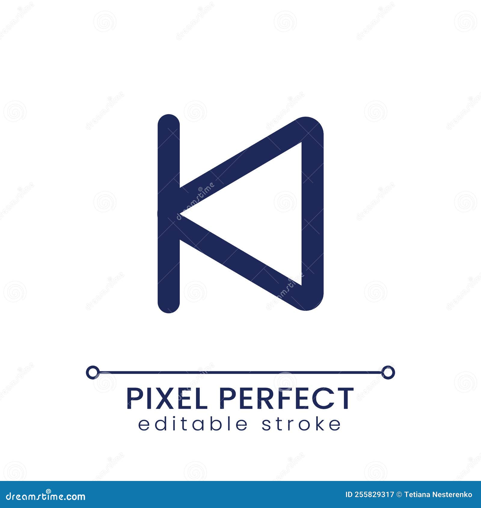 Skip To Start Pixel Perfect Linear Ui Icon Stock Vector - Illustration ...
