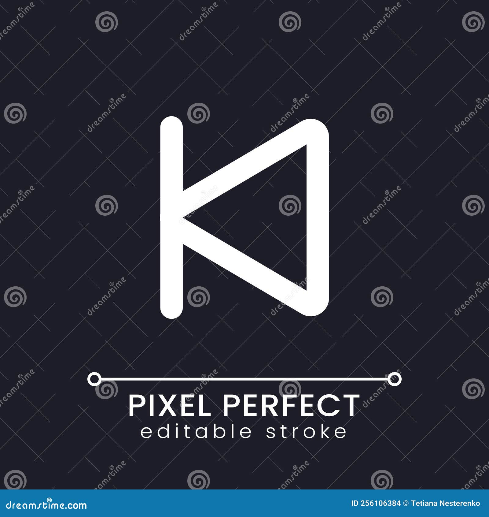 Skip To Start Pixel Perfect White Linear Ui Icon for Dark Theme Stock ...