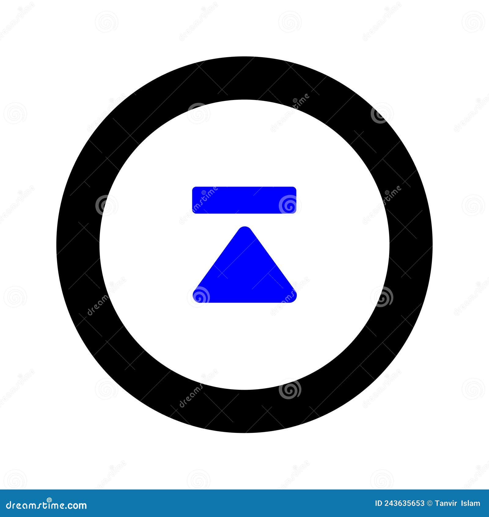 Skip Up Arrow Icon stock vector. Illustration of square - 243635653