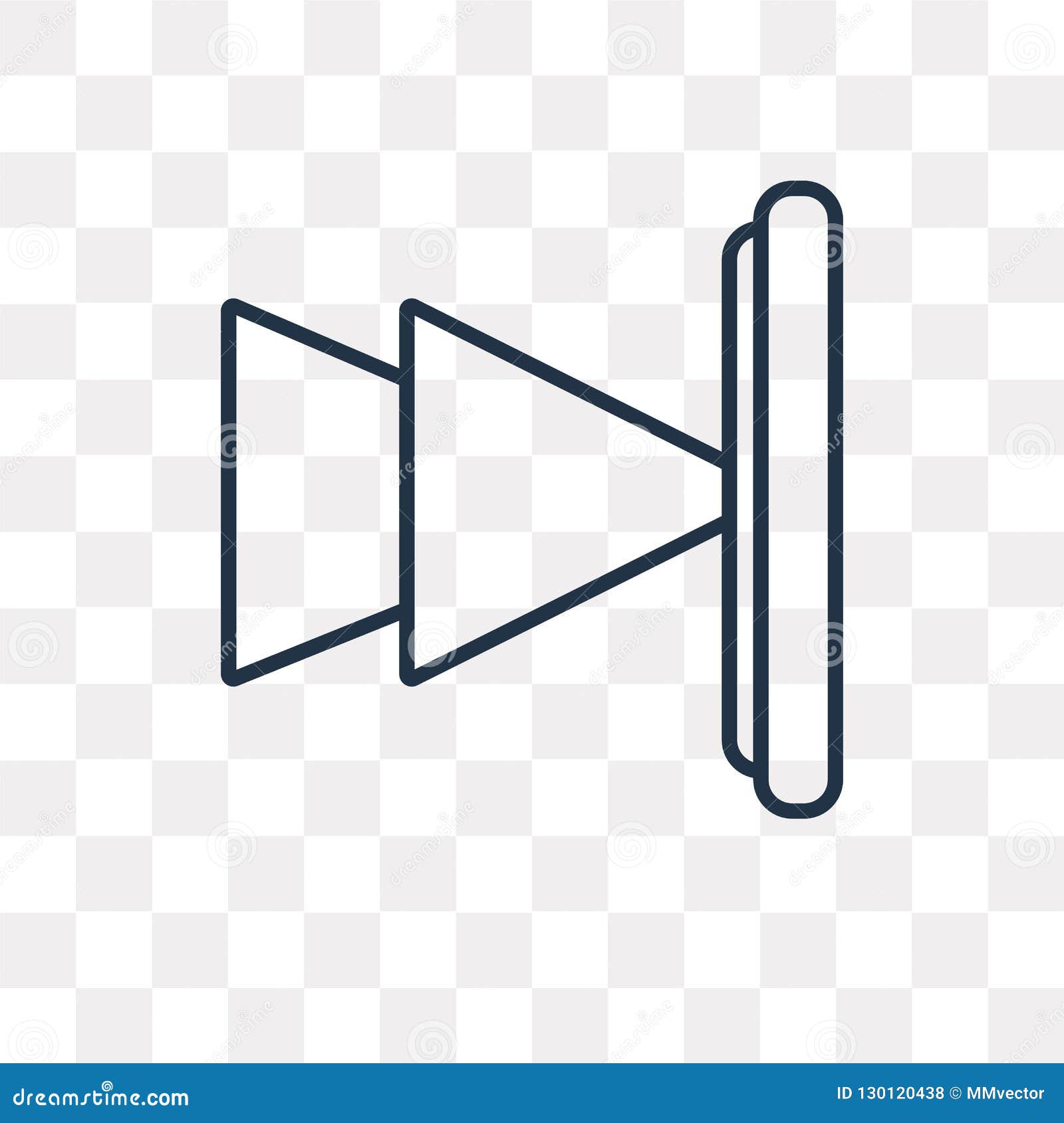 Skip Vector Icon Isolated On Transparent Background, Linear Skip ...