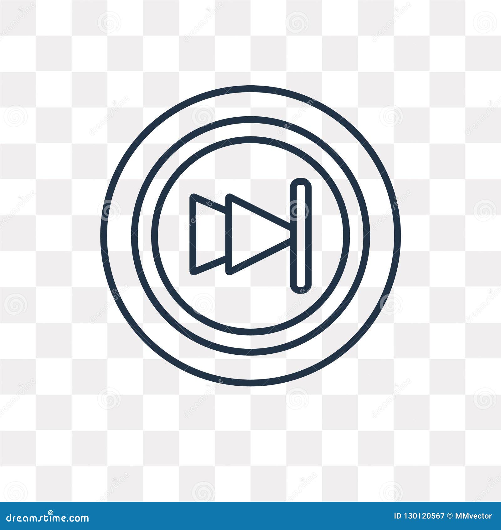 Skip Vector Icon Isolated On Transparent Background, Linear Skip ...