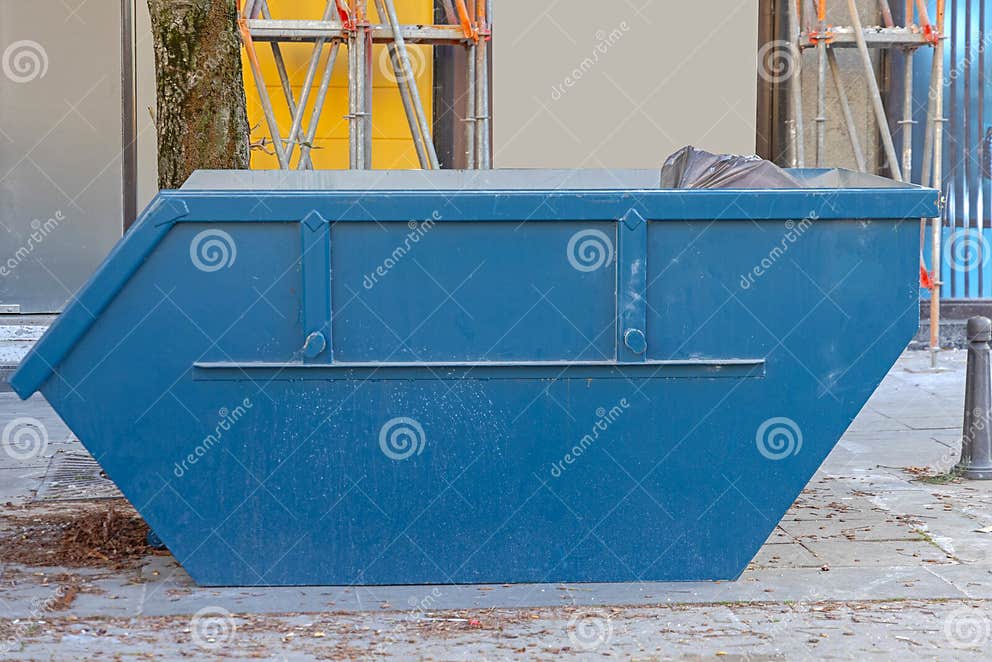 Skip Waste Container stock image. Image of blue, container - 303608829