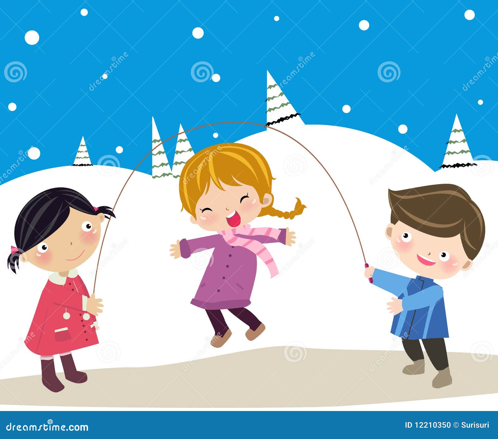 Skipping stock vector. Illustration of child, cheerful - 12210350