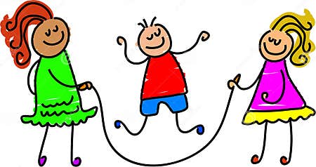 Skipping game stock illustration. Illustration of people - 645173