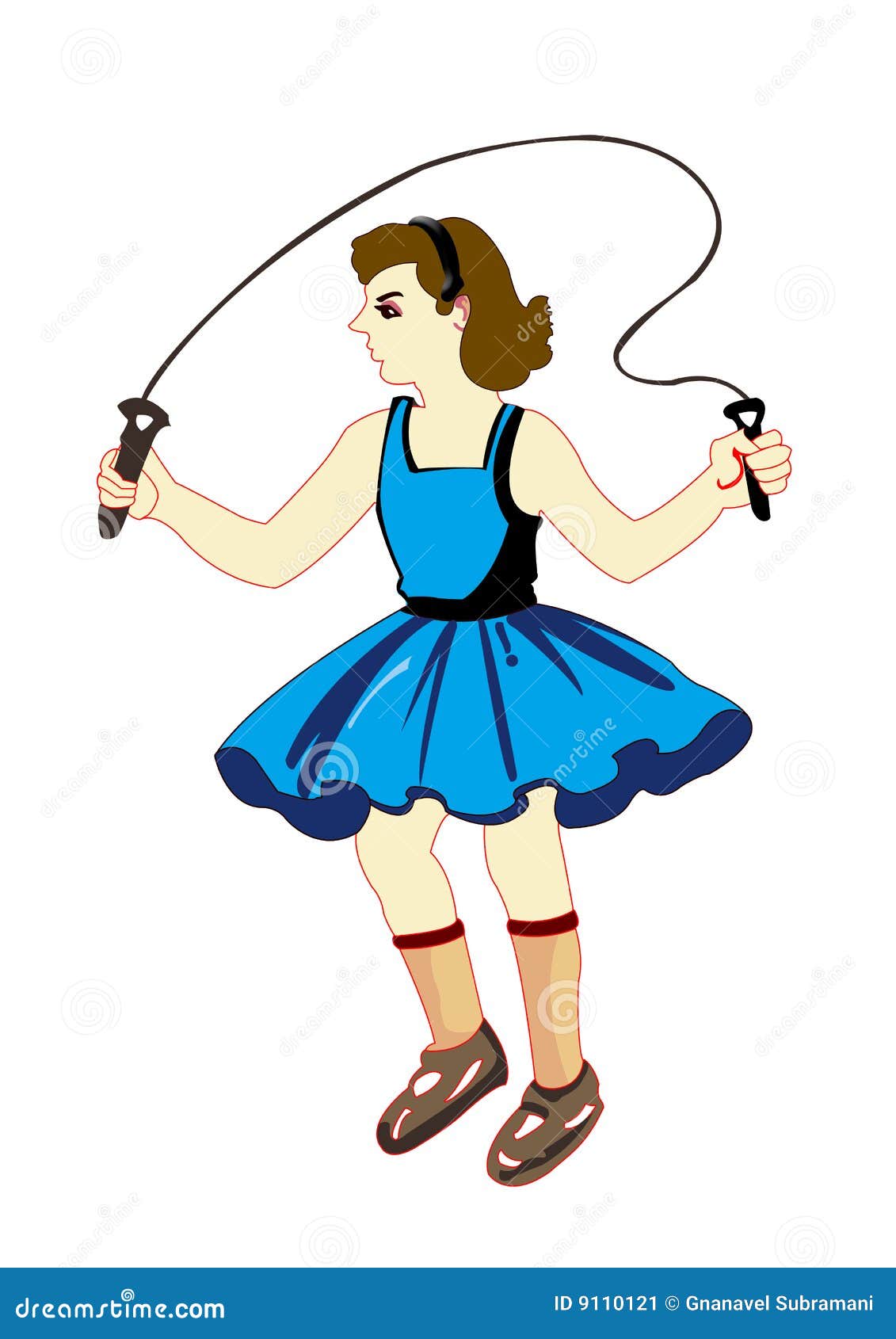 Skipping Girl stock illustration. Illustration of teeth - 9110121