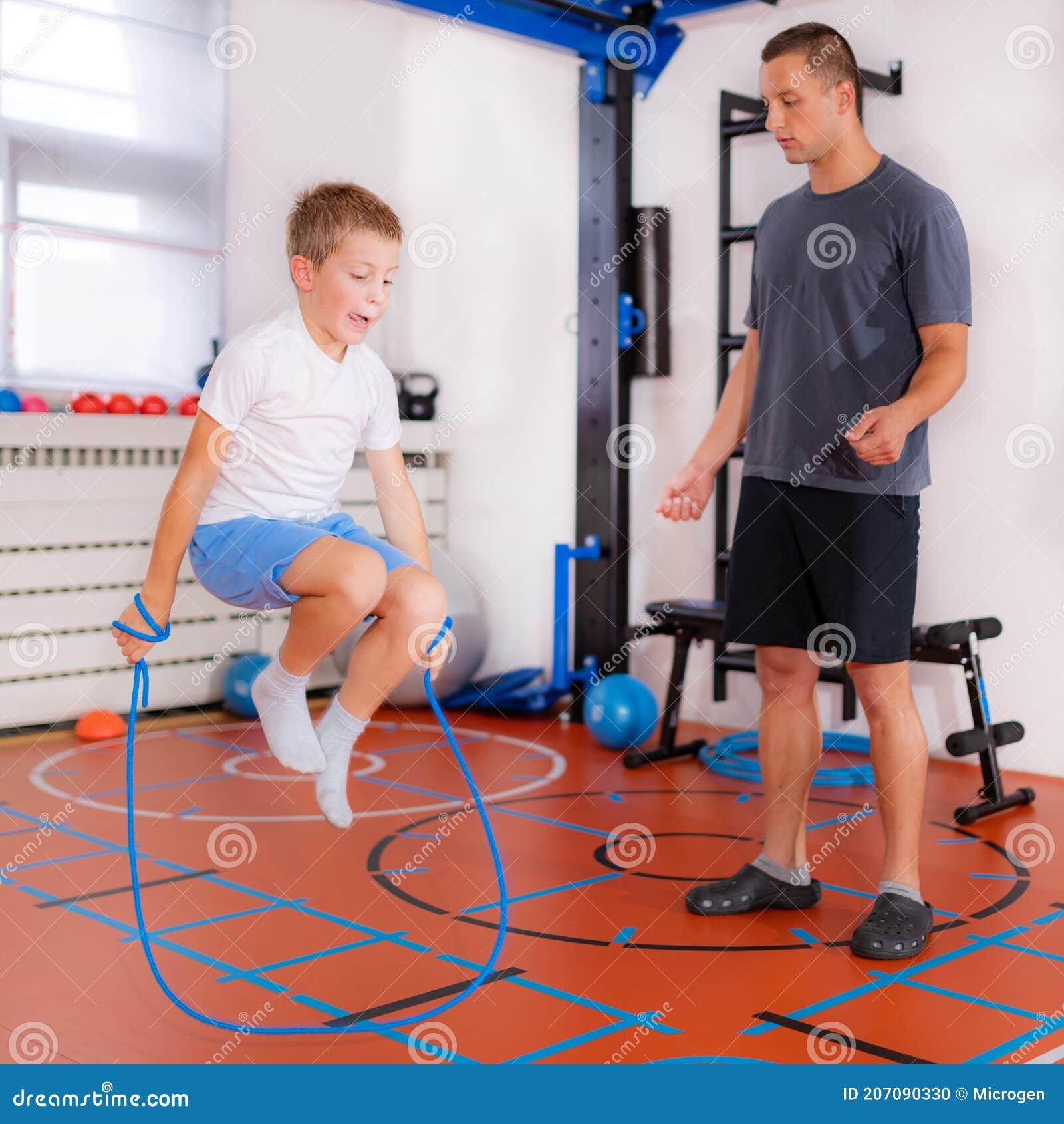 Skipping Over Rope in a Physical Activity Class Stock Photo - Image of ...