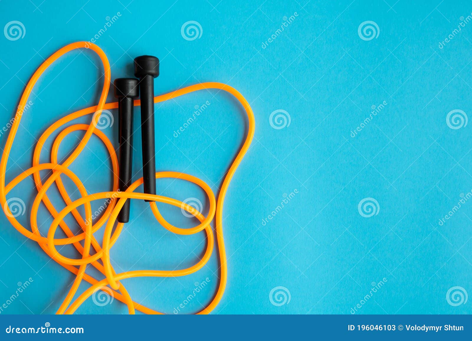 Skipping Rope on Blue Background. Skip Rope. Stock Image - Image of ...