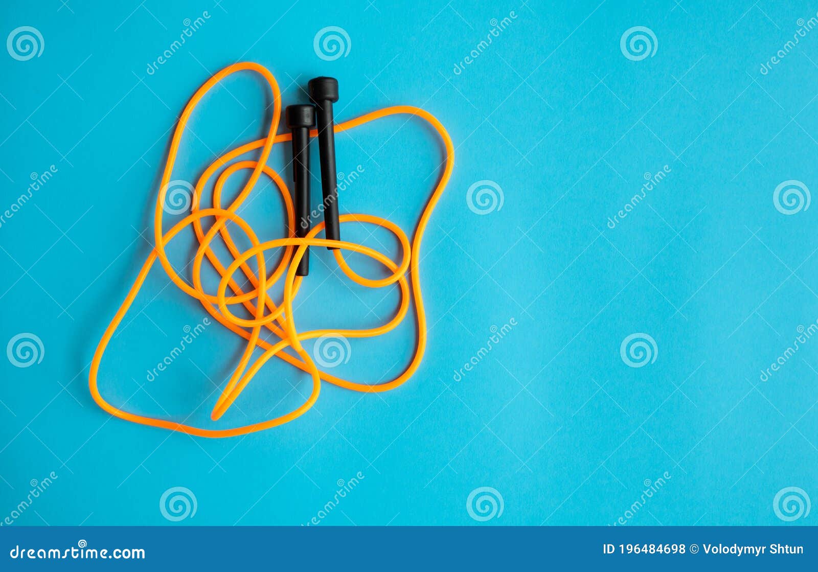 Skipping Rope on Blue Background. Skip Rope. Stock Photo - Image of ...