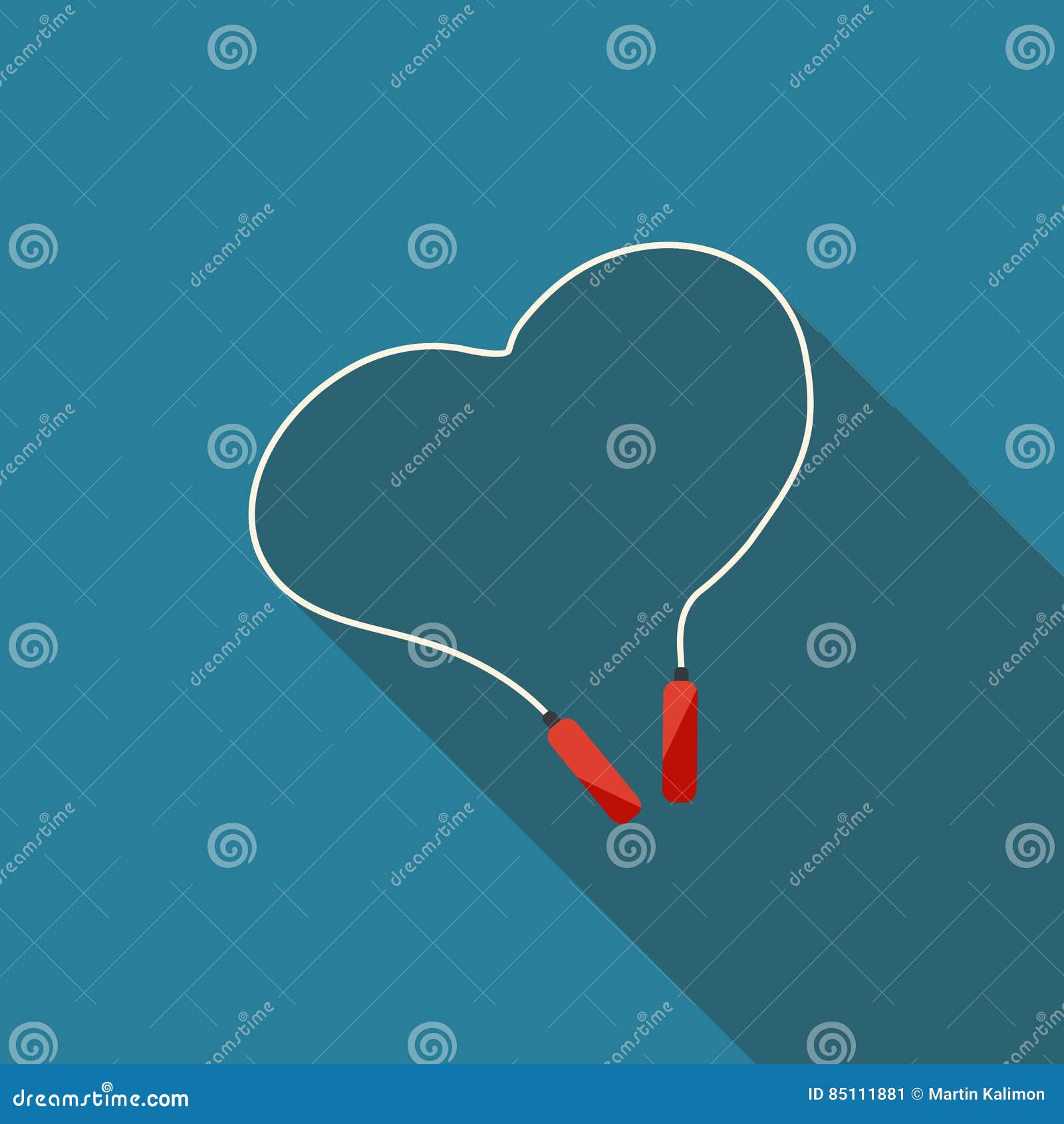 Skipping rope flat design stock vector. Illustration of cardio - 85111881