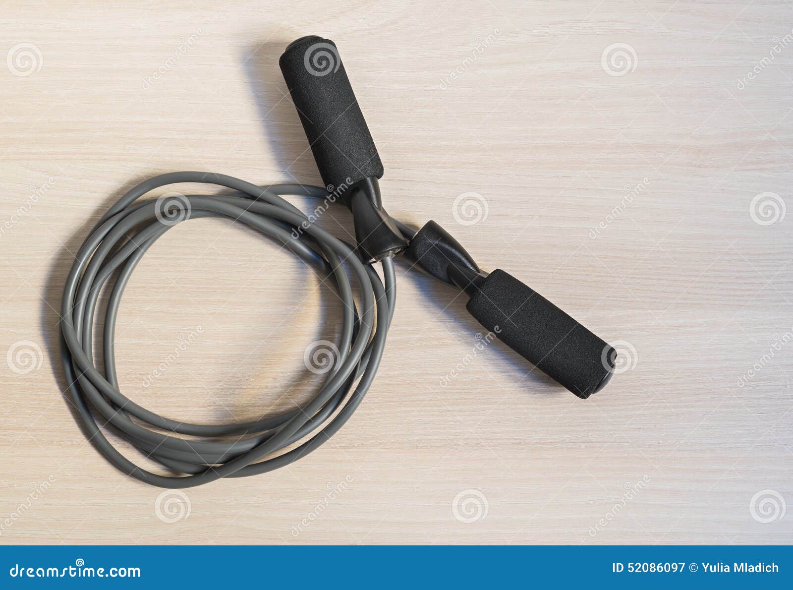 Skipping Rope on Wooden Floor Stock Image - Image of dumbbells, grey ...
