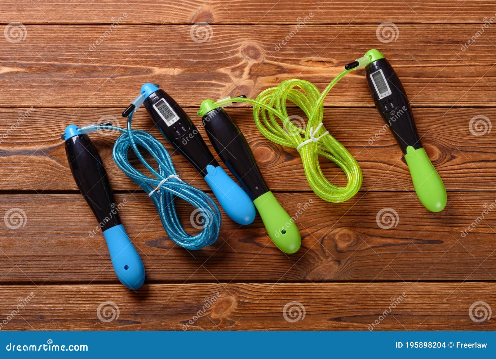Two Skipping Ropes with Digital Counters Stock Photo - Image of ...