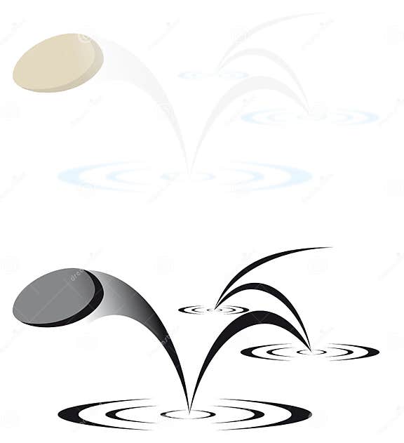 Skipping Stone Vector Illustration Stock Vector - Illustration of ...