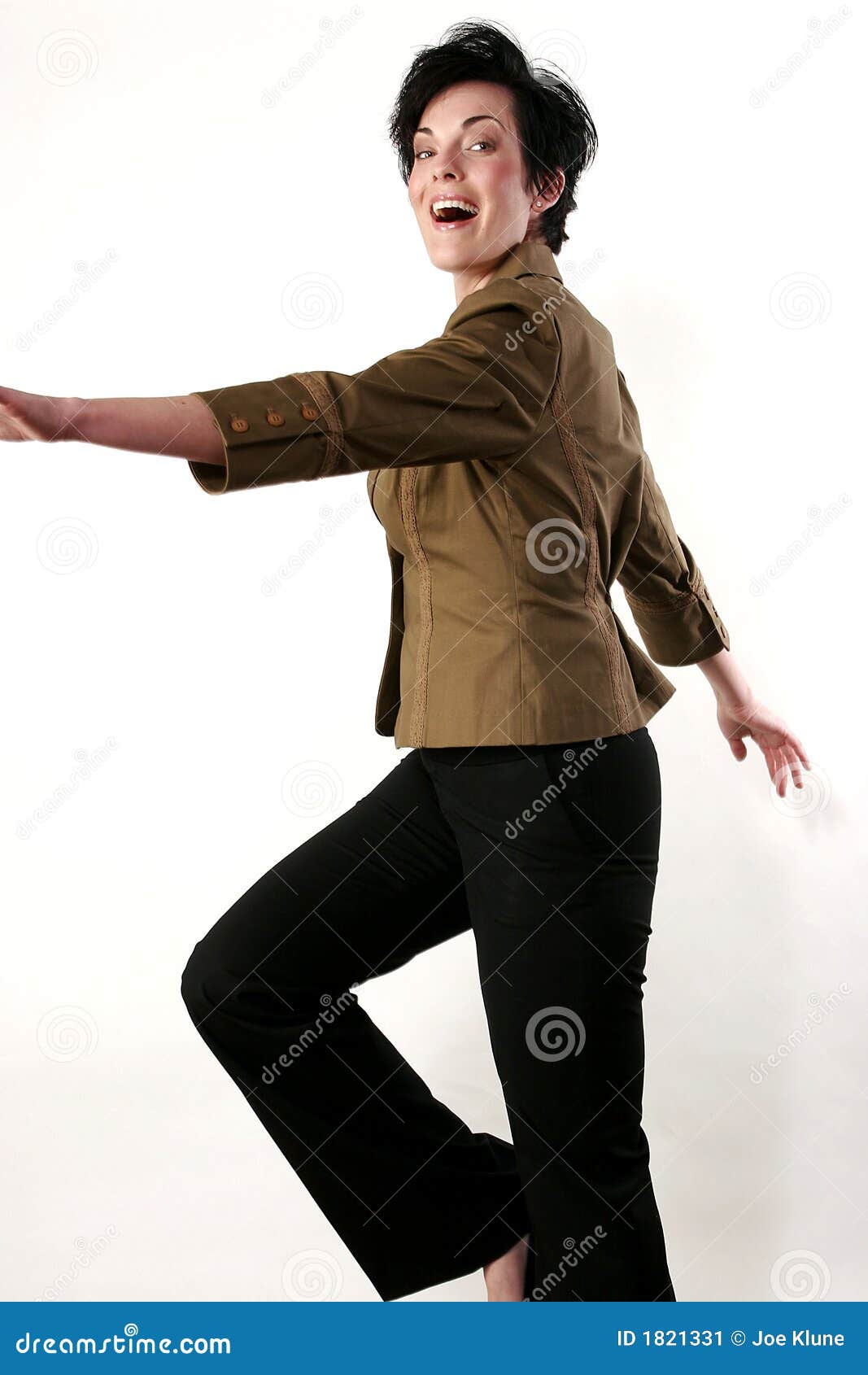 Skipping woman stock image. Image of expression, caucasian - 1821331