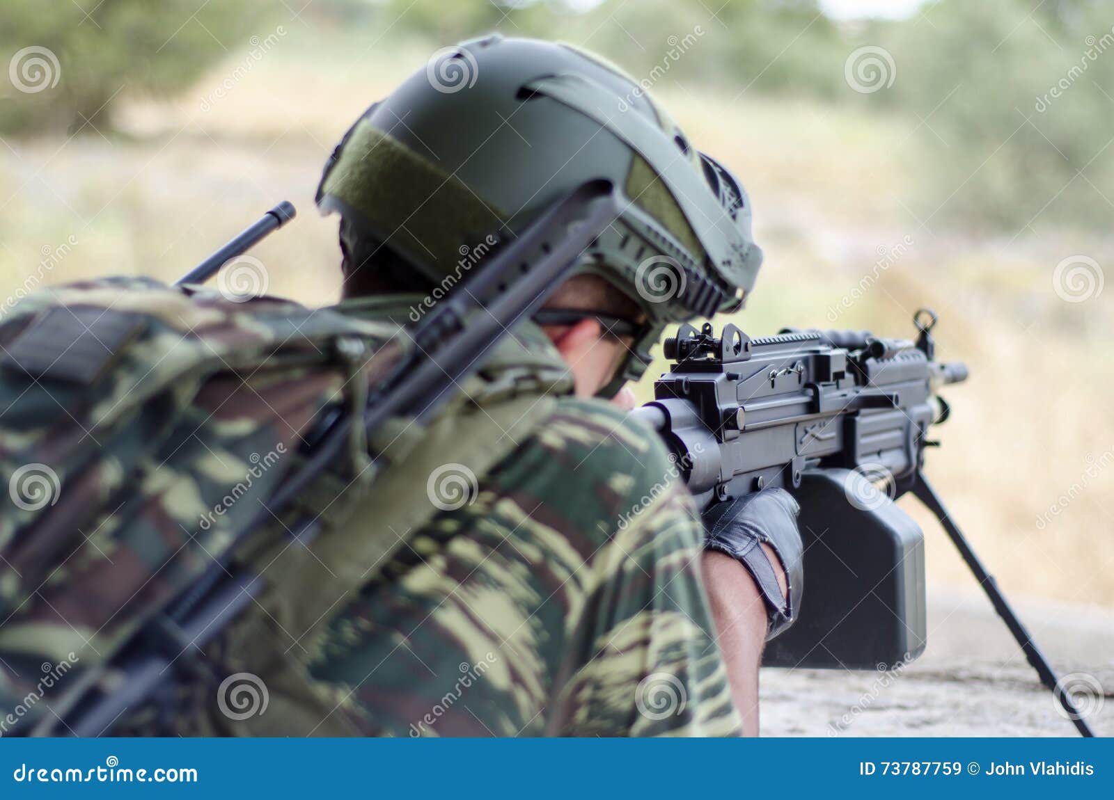 Skirmishers Transmitter Radio Operator Gunner M249 Light Machine Gun ...