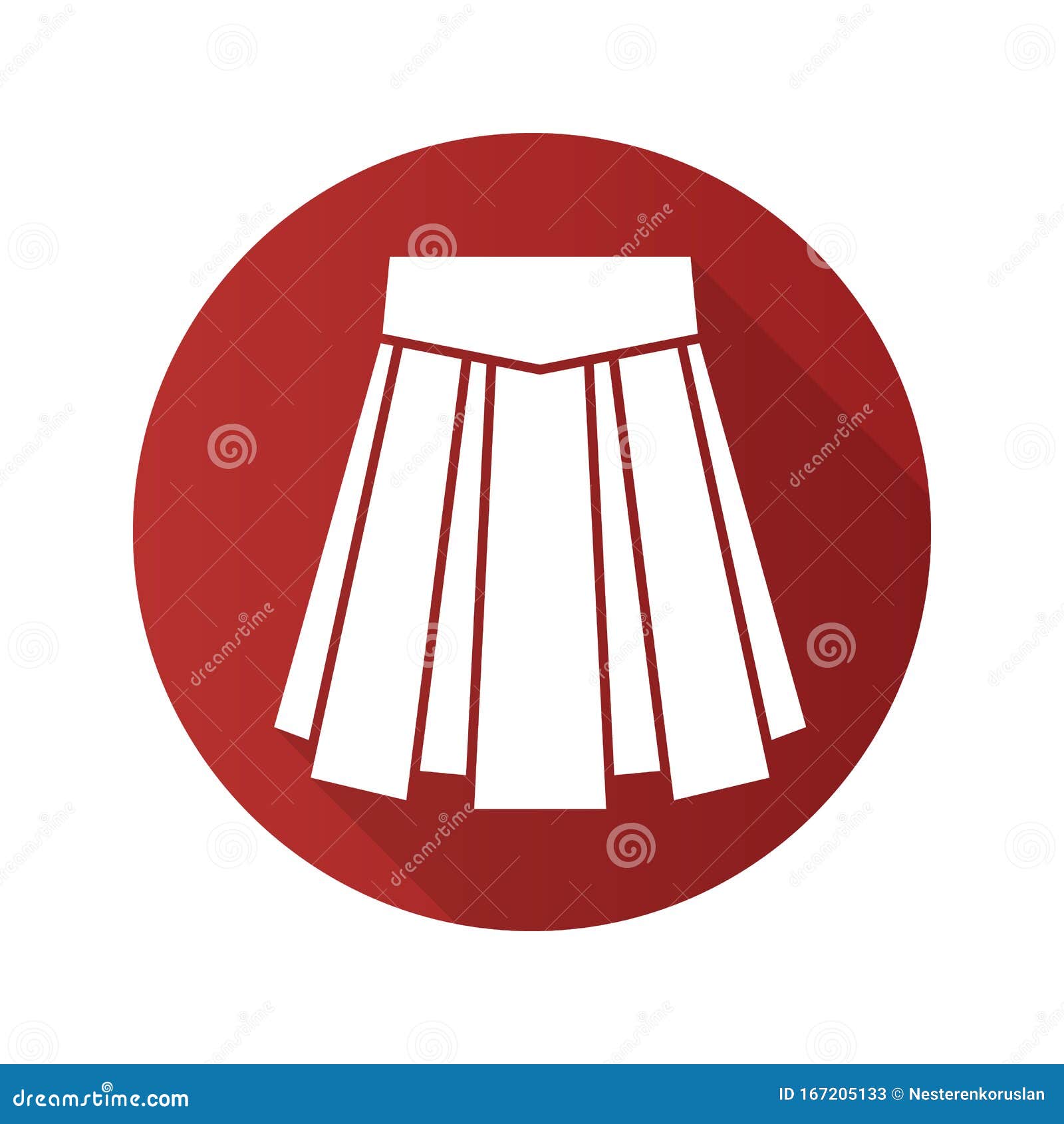Skirt Flat Design Long Shadow Icon Stock Vector - Illustration of ...