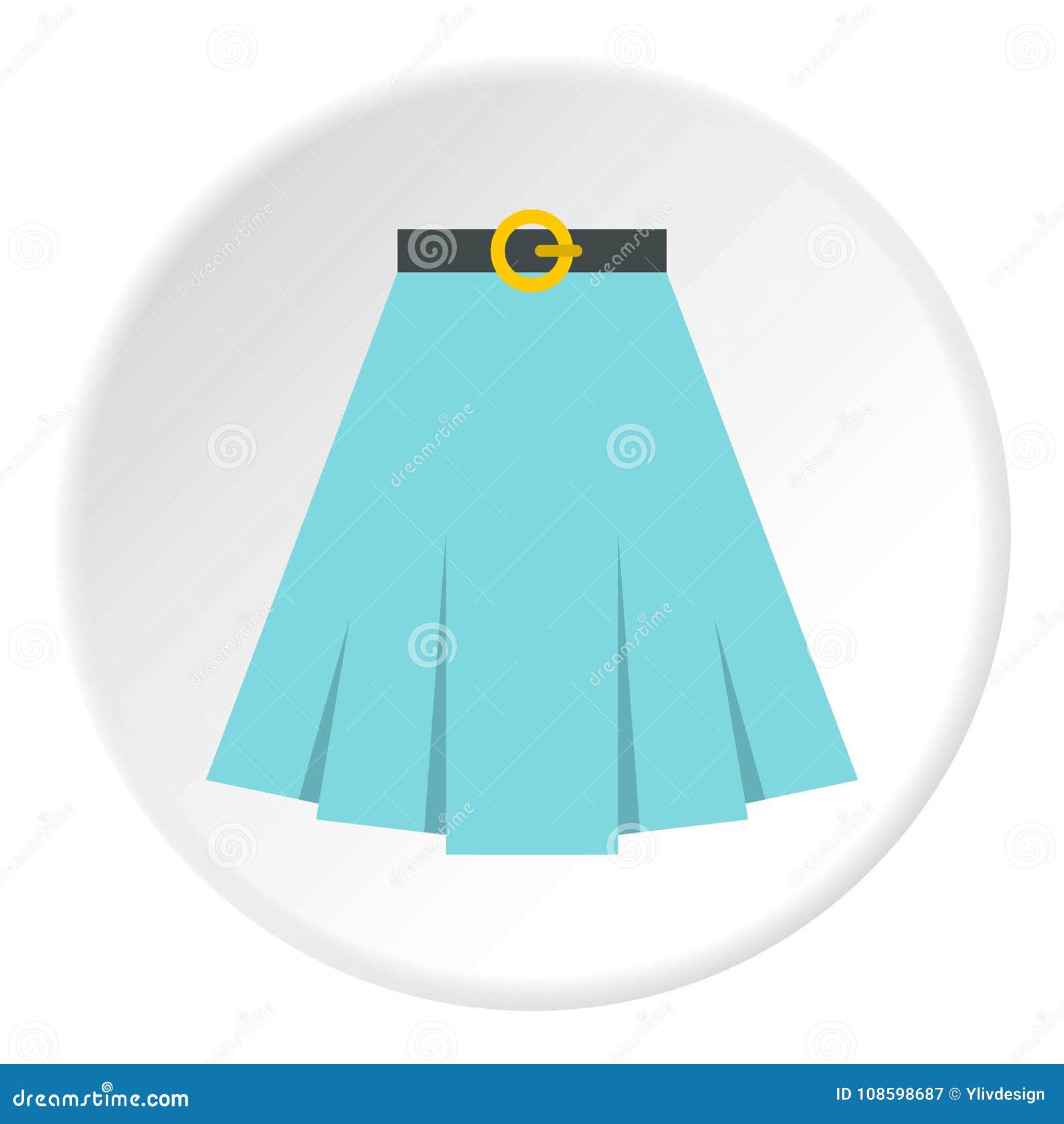 Skirt icon circle stock vector. Illustration of model - 108598687