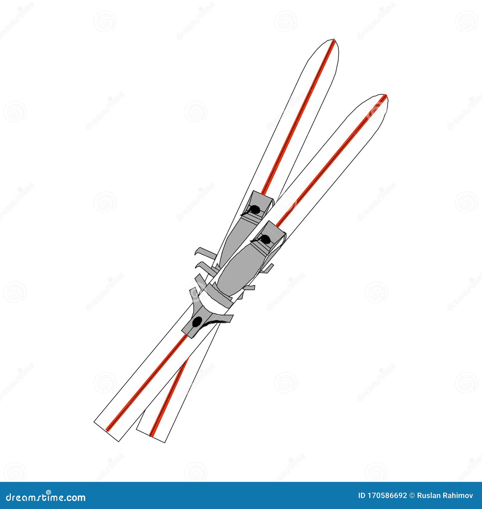 Skis Crossed Symbol Vector Illustration | CartoonDealer.com #106169634