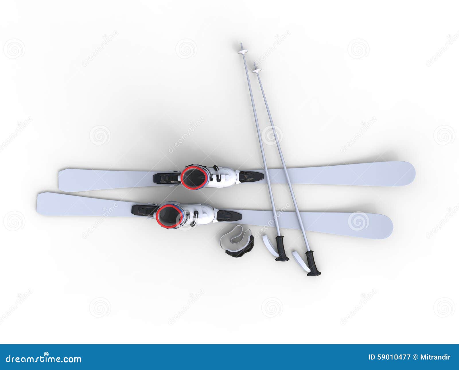 Skis with Ski Boots - Top View Stock Image - Image of fastening ...