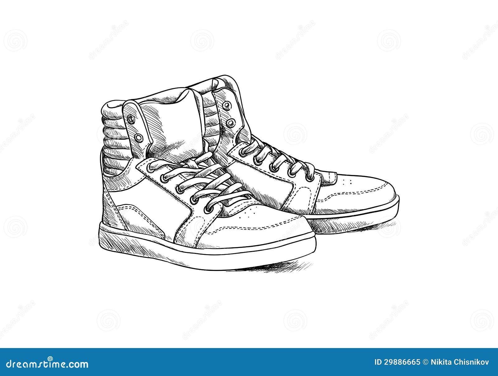 Skissa skor vektor illustrationer. Illustration av färg - 29886665