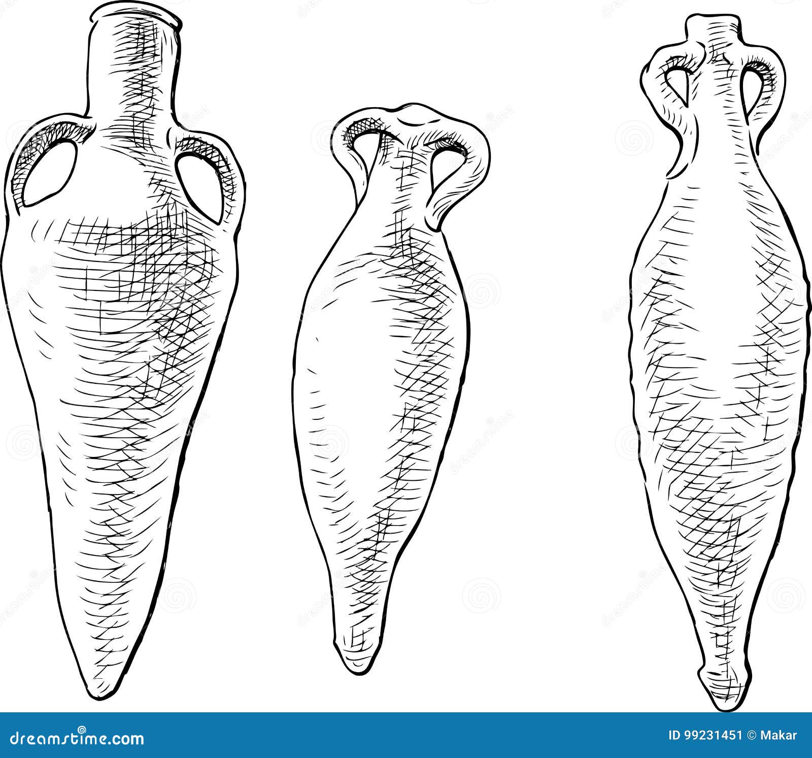 Skizze Der Altgriechischen Amphore Vektor Abbildung - Illustration von ...