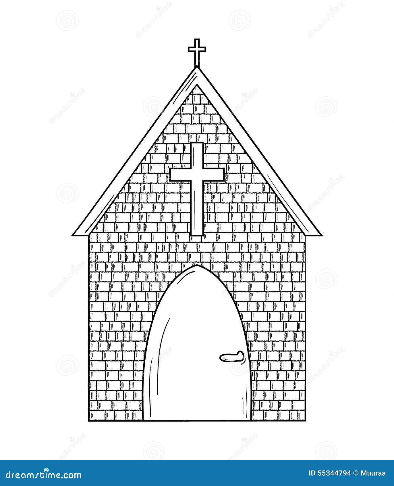 Skizze der Kirche vektor abbildung. Illustration von gekritzel - 55344794