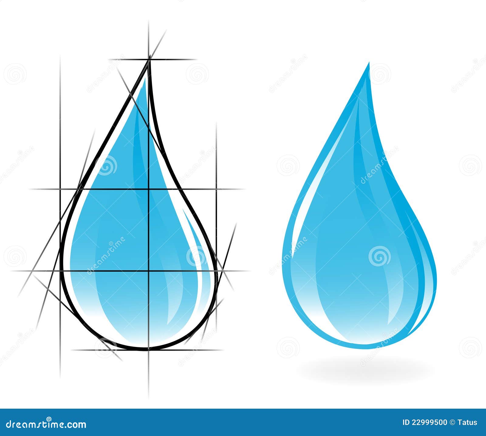 Skizze Des Freien Wassertropfens Vektor Abbildung - Illustration von ...