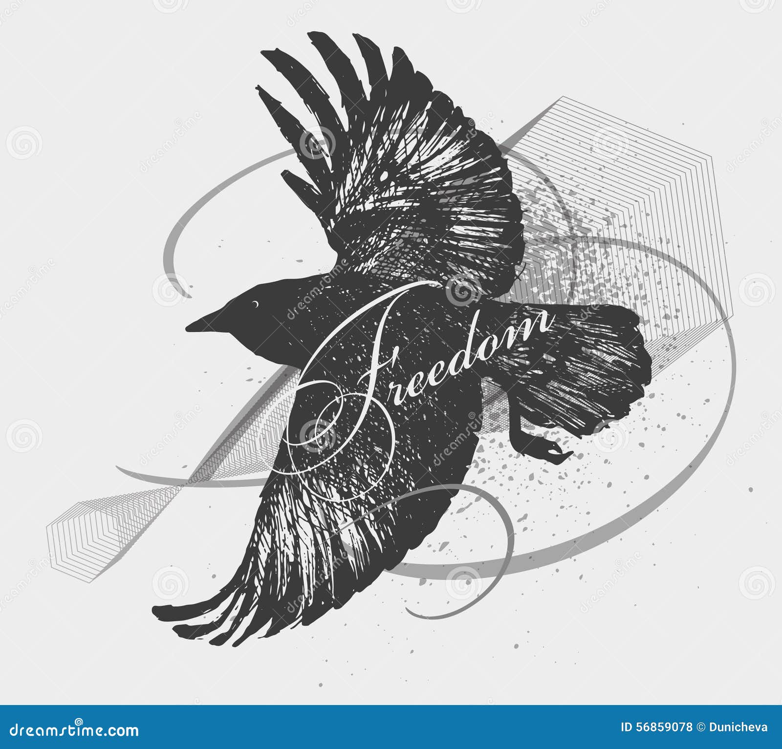 Skizze eines Raben vektor abbildung. Illustration von wolke - 56859078