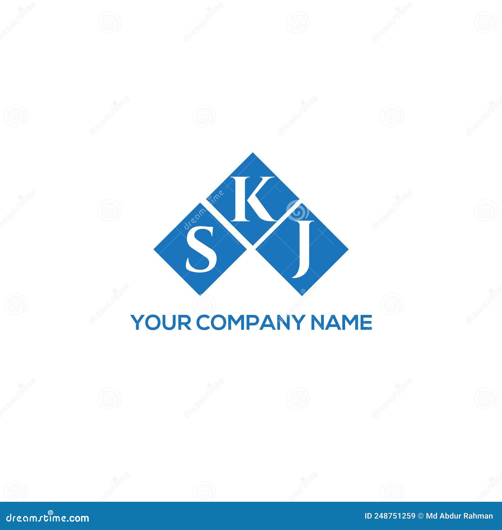 SKJ Letter Logo Design on WHITE Background. SKJ Creative Initials ...