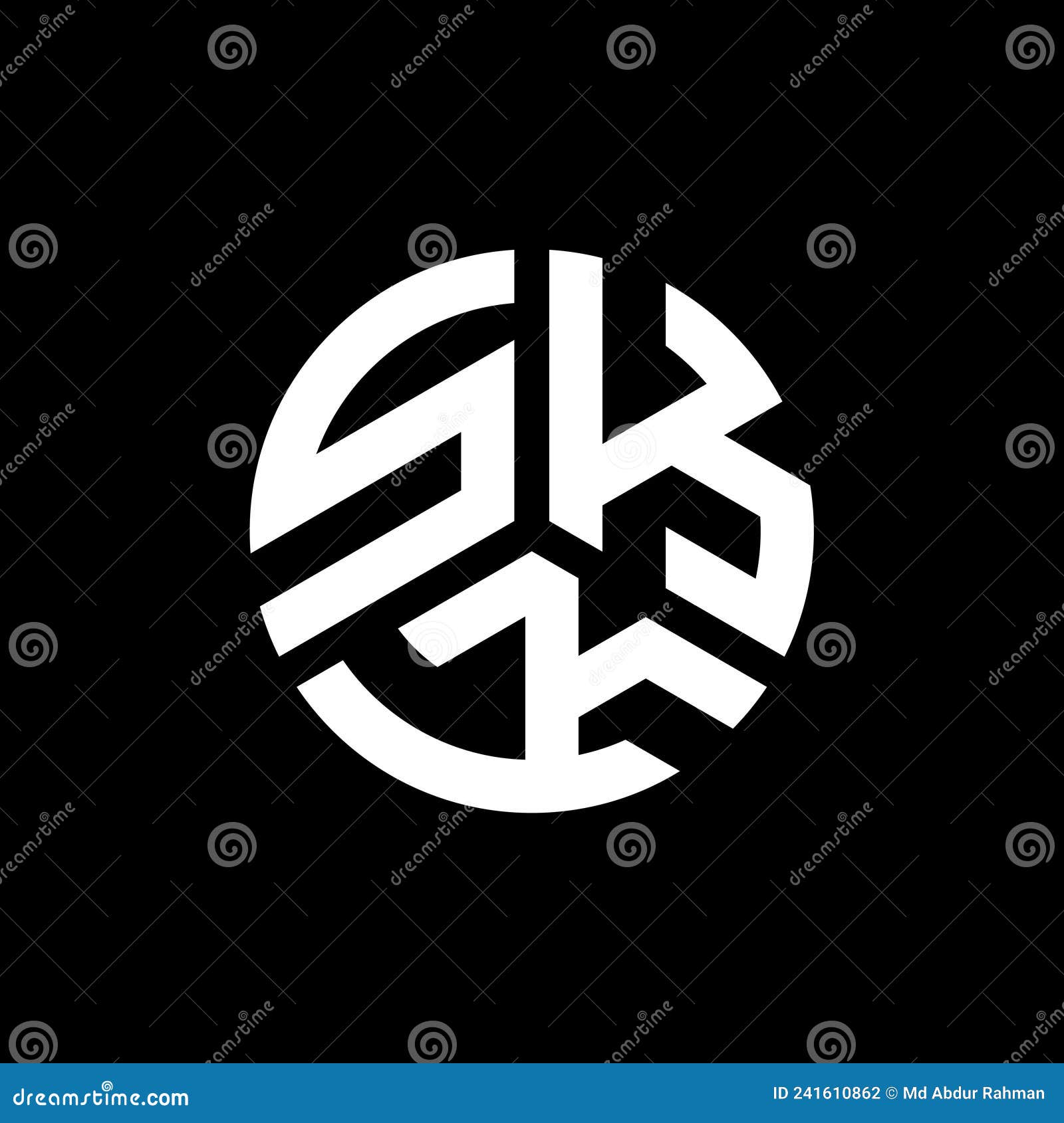 SKK Letter Logo Design on Black Background. SKK Creative Initials ...