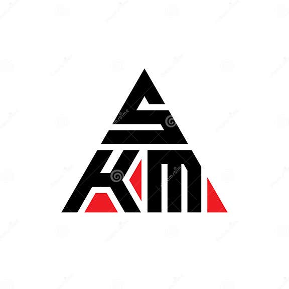 SKM Triangle Letter Logo Design with Triangle Shape. SKM Triangle Logo ...