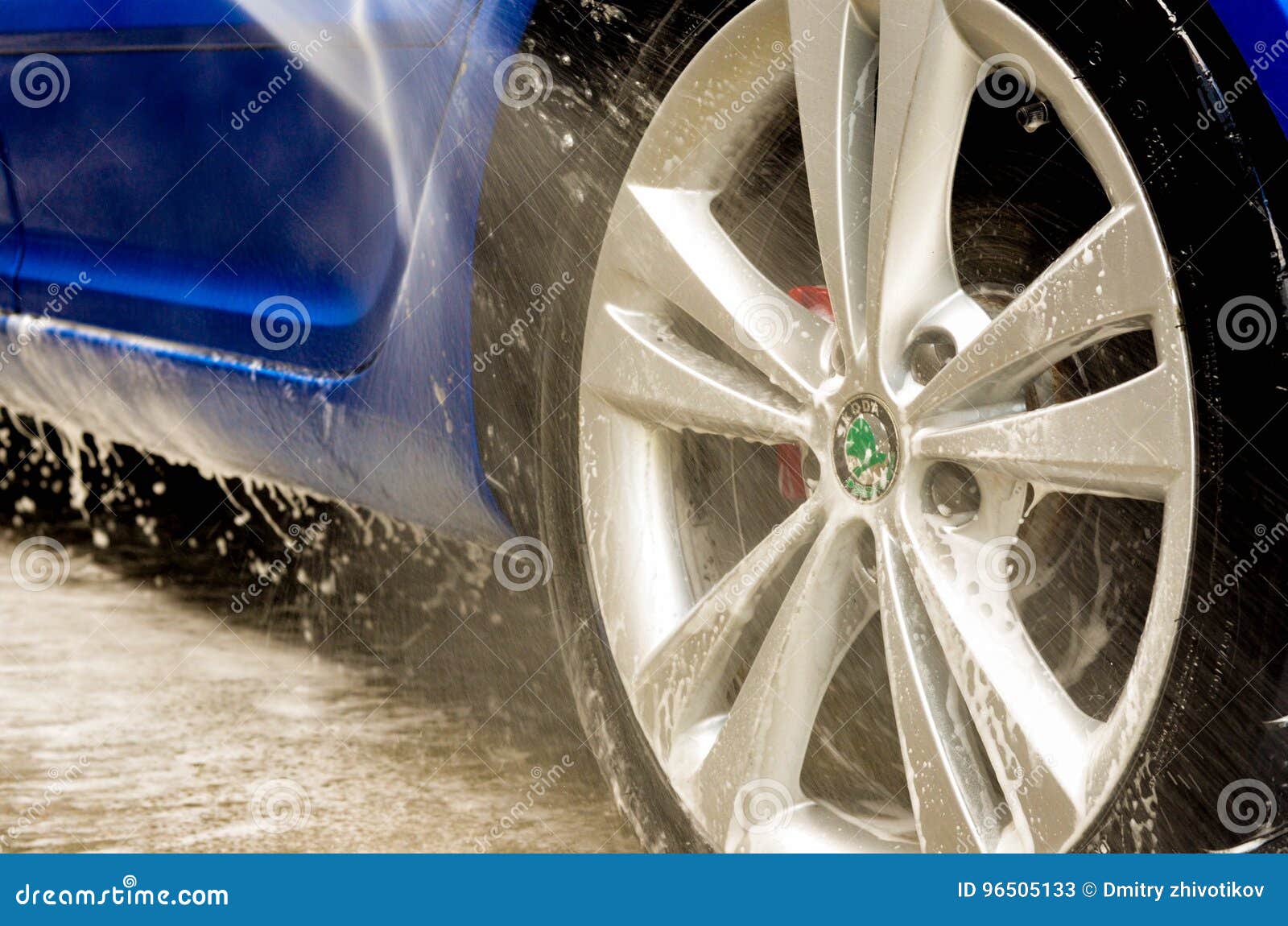 Skoda Octavia Rs Blue Car Buble Big Wheels Editorial Stock Photo ...