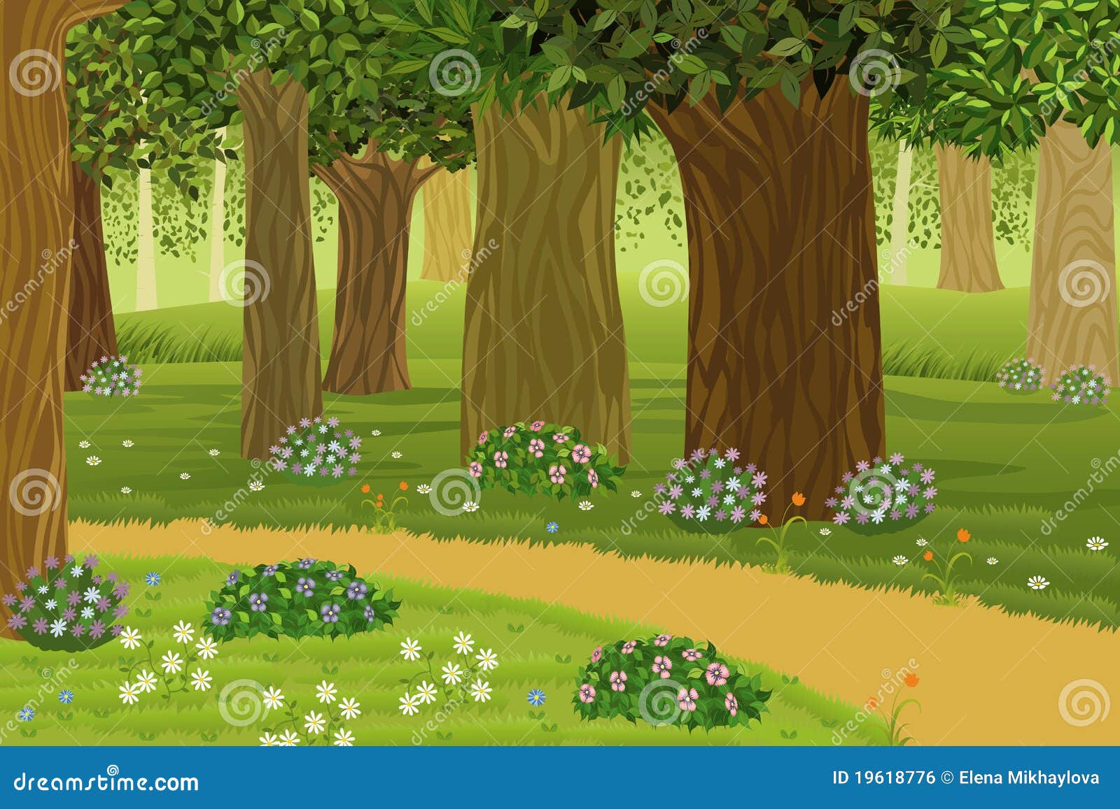 Skog vektor illustrationer. Illustration av bakgrund - 19618776