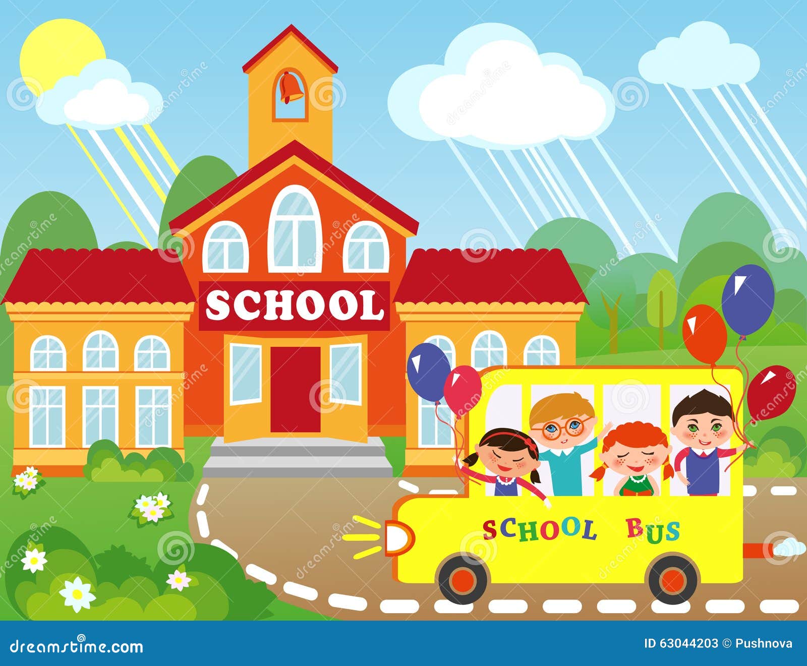 Skola vektor illustrationer. Illustration av utbildning - 63044203