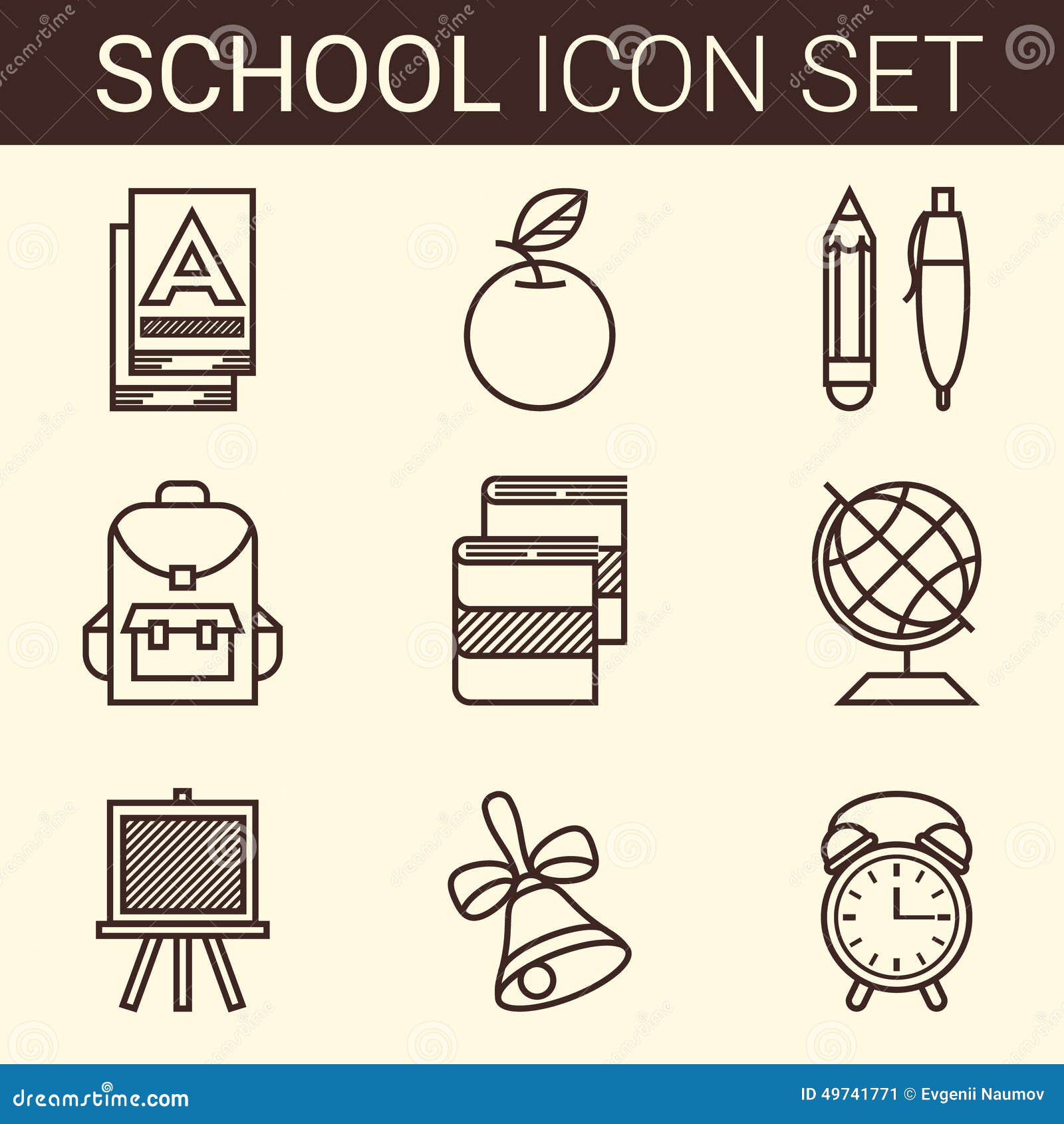 Skola- Och Utbildningssymboler Vektor Illustrationer - Illustration av ...