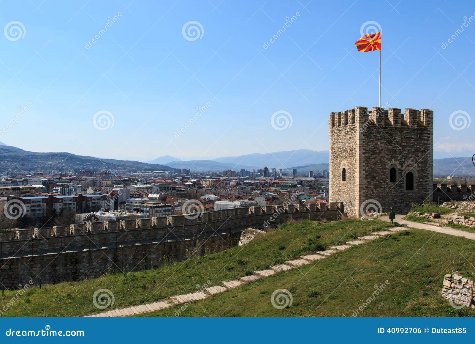 Skopje Fortress, Castel, Macedonia Stock Photo - Image of vertical ...