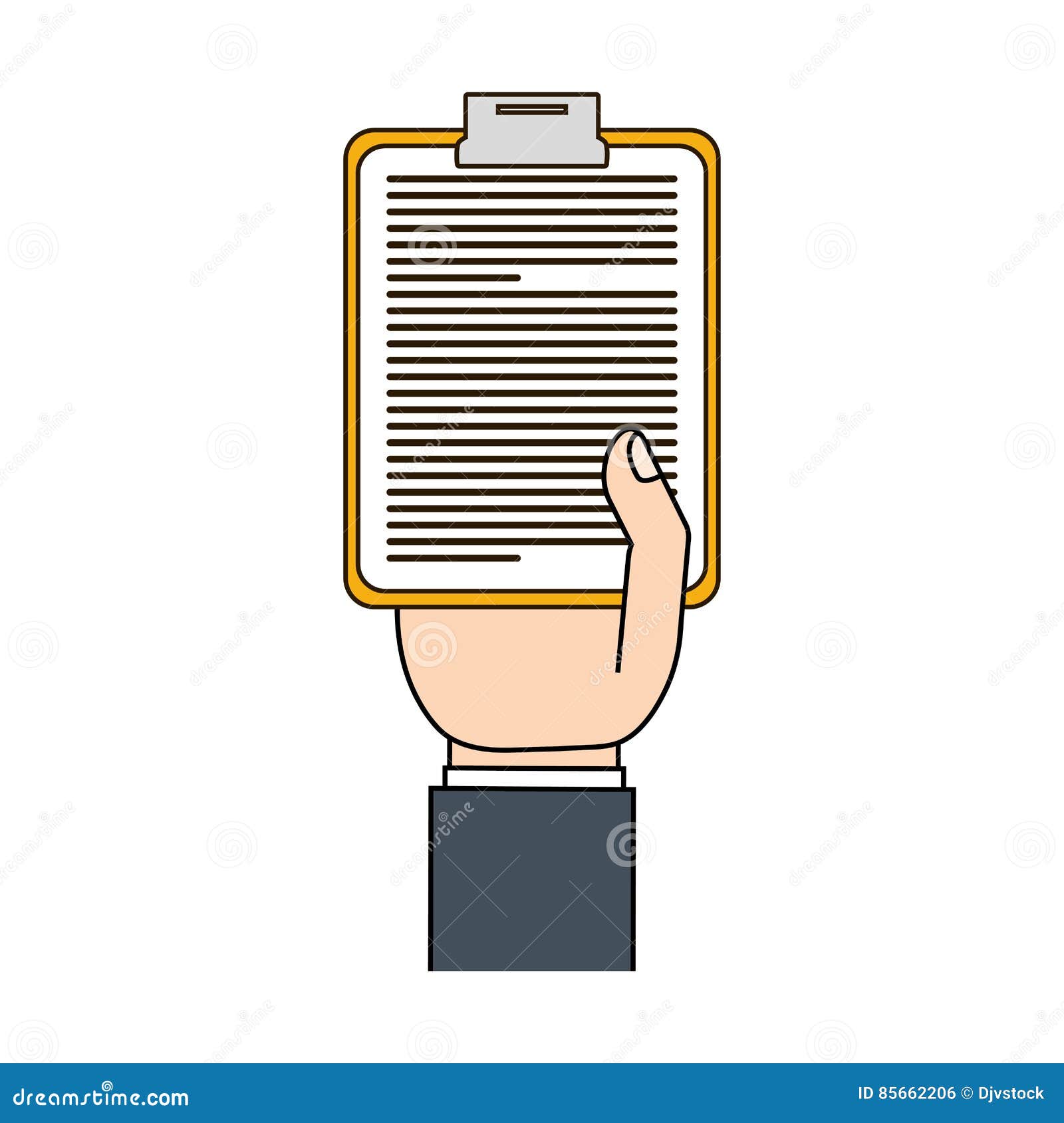 Skrivplatta I Handsymbolsbilden Stock Illustrationer - Illustration av ...