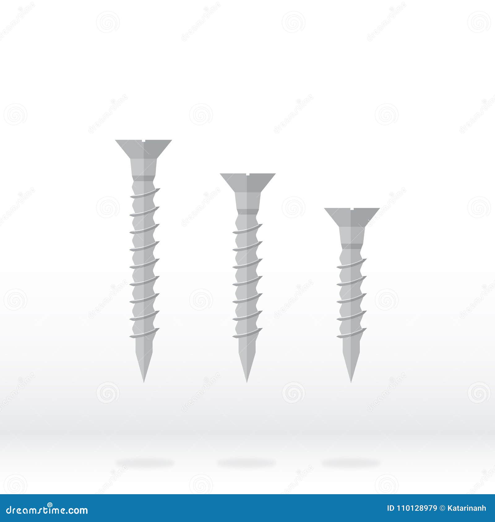 Skruvar Logomallen Tre Skruvar Av Olika Formatsymboler Med Skugga ...