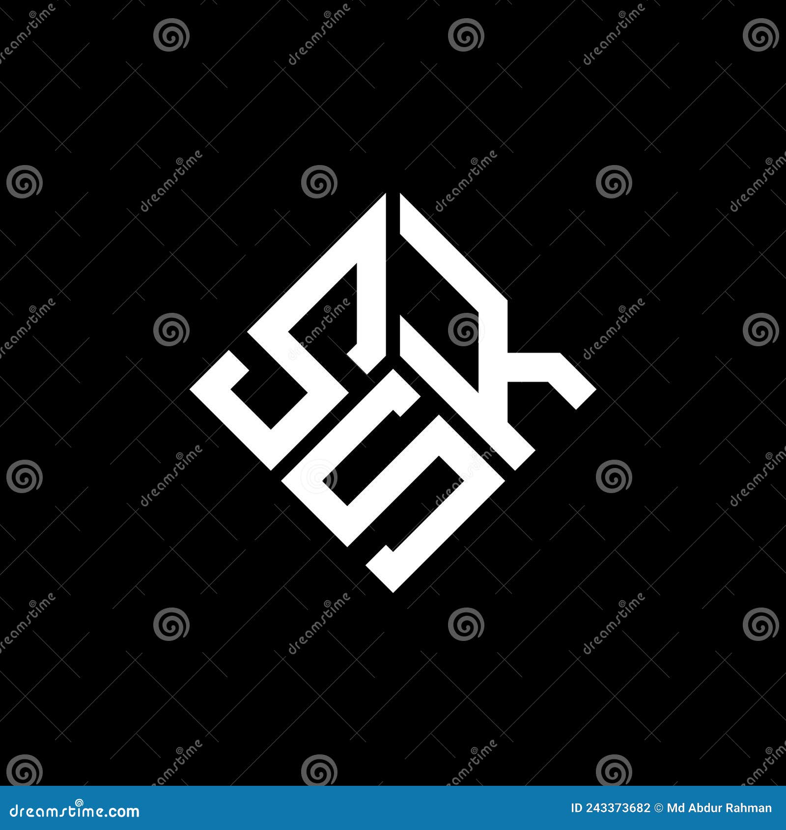 SKS Letter Logo Design on Black Background. SKS Creative Initials ...