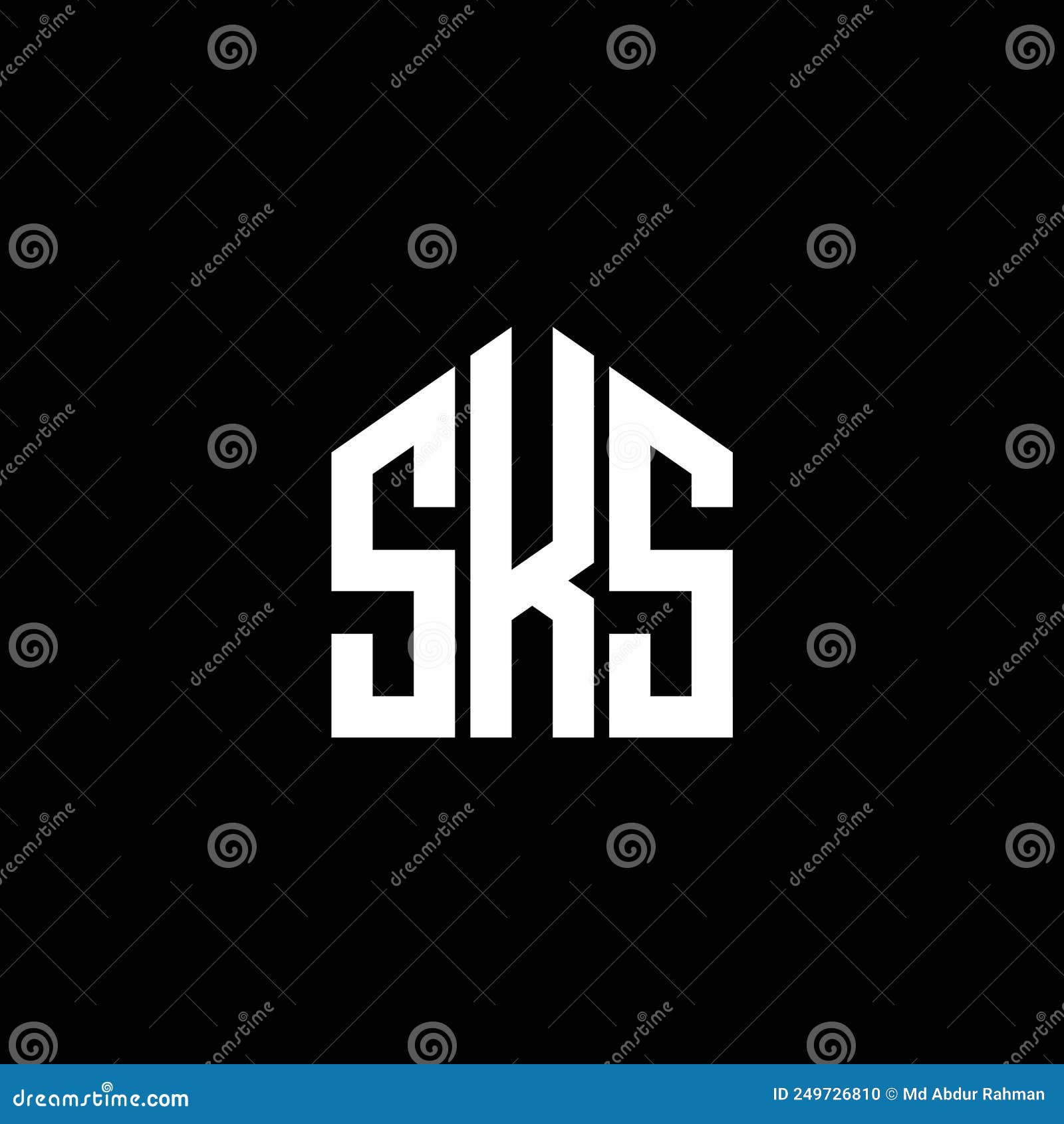 SKS Letter Logo Design on BLACK Background. SKS Creative Initials ...