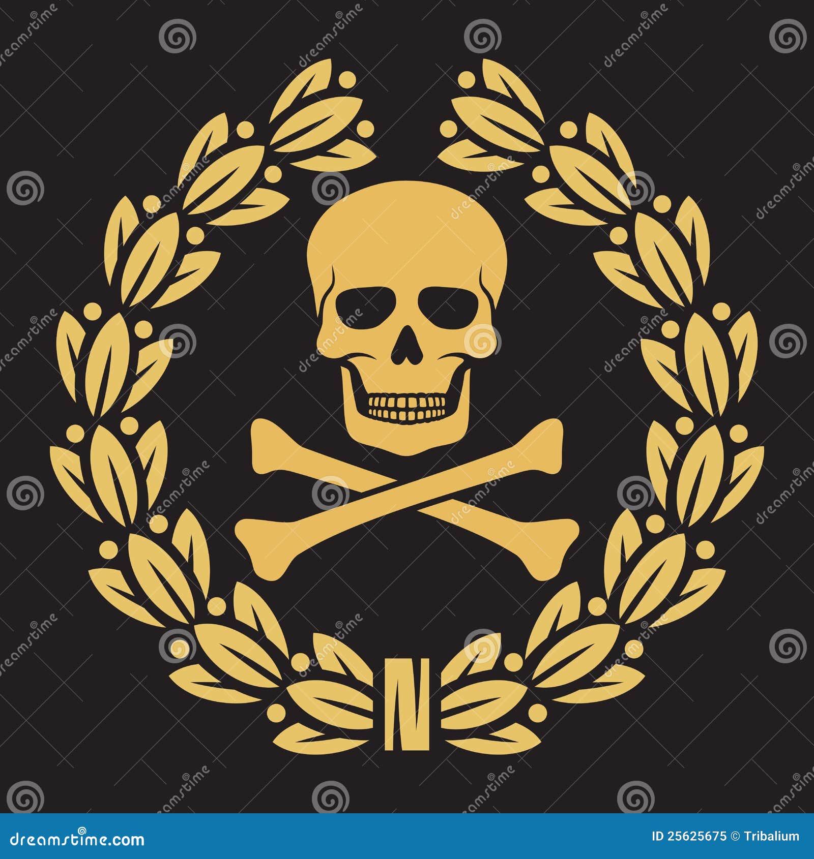 Skull stock vector. Illustration of monster, heraldic - 25625675
