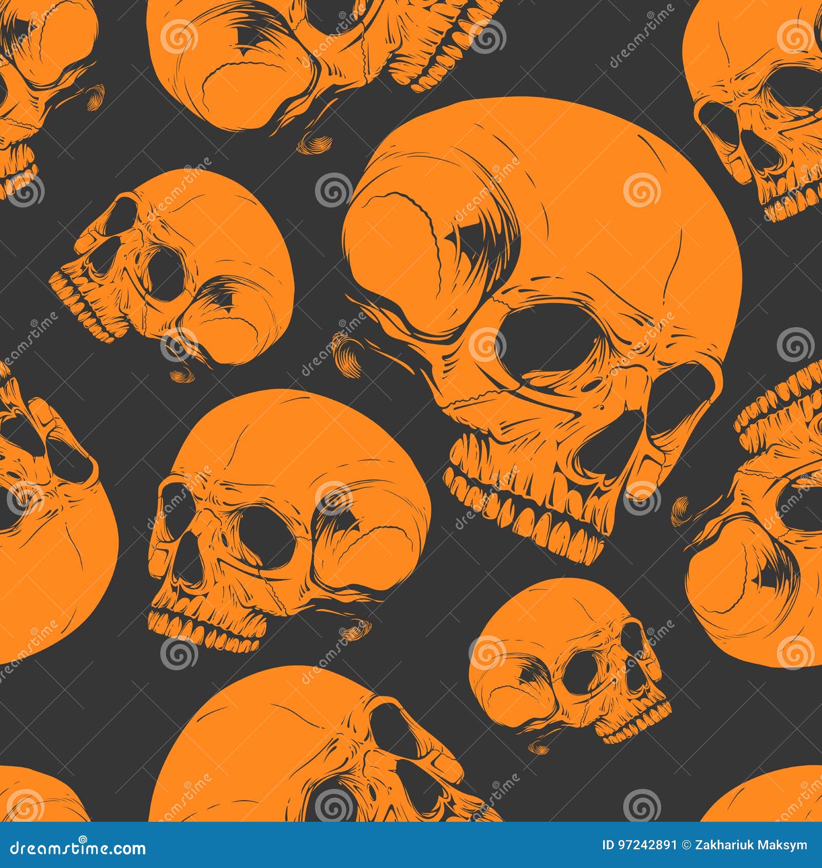 Skull stock vector. Illustration of hand, decorative - 97242891