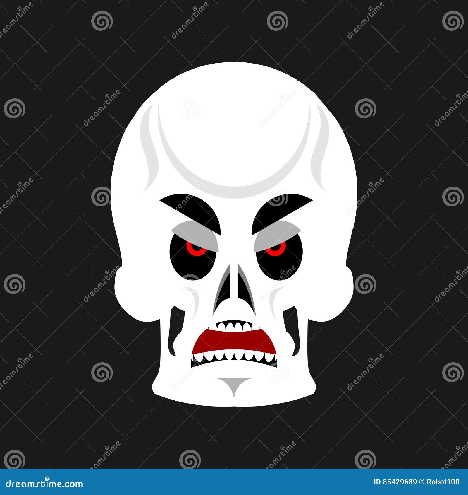 Skull With An Angry Look And Ice-colored Eyes Royalty-Free Stock Image ...