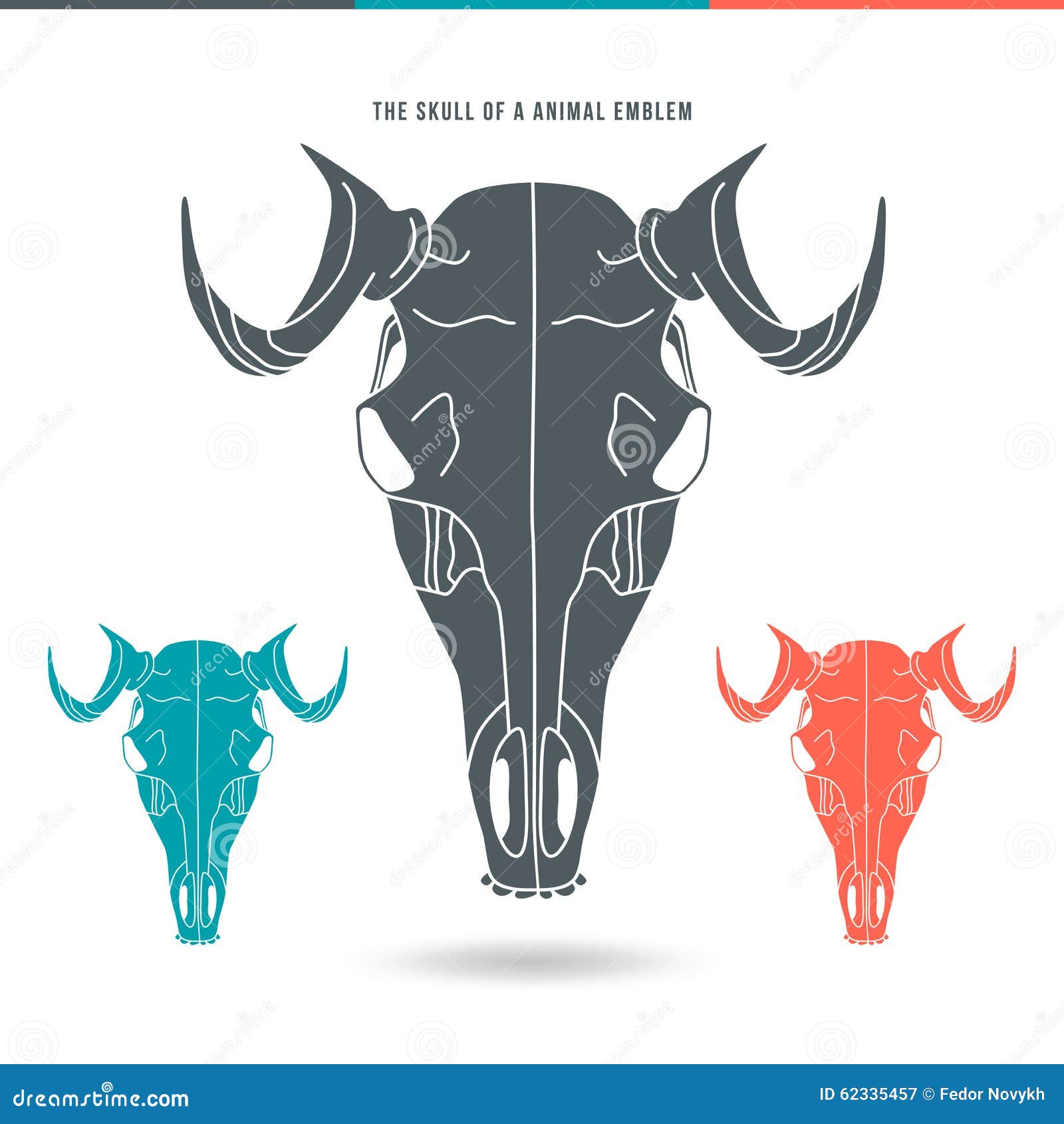 The skull of animal emblem stock vector. Illustration of typographic ...