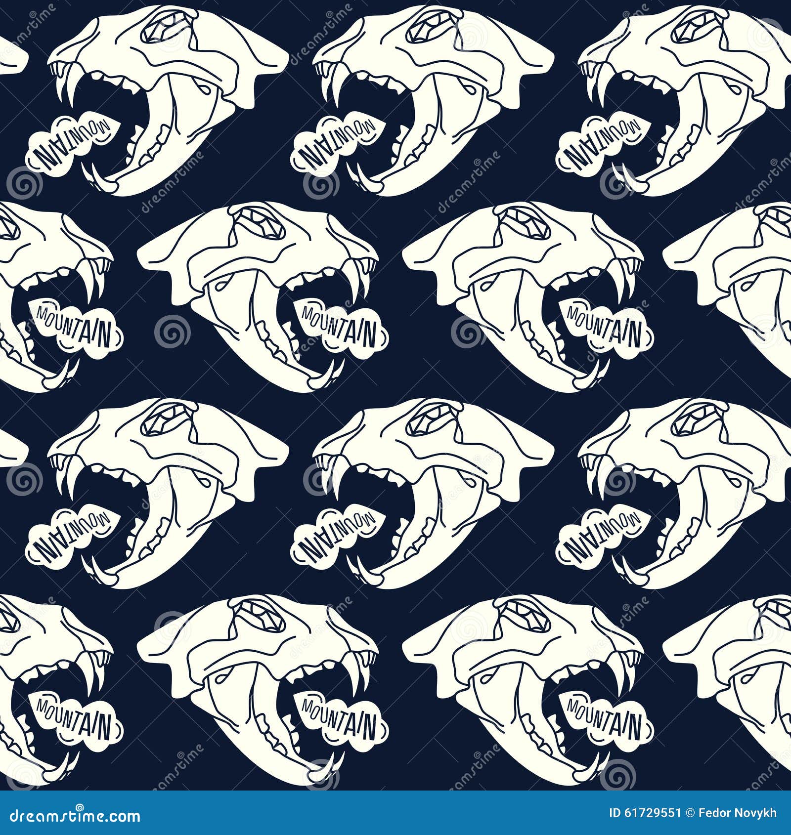 Skull Animal Seamless Pattern Stock Vector - Illustration of backdrop ...