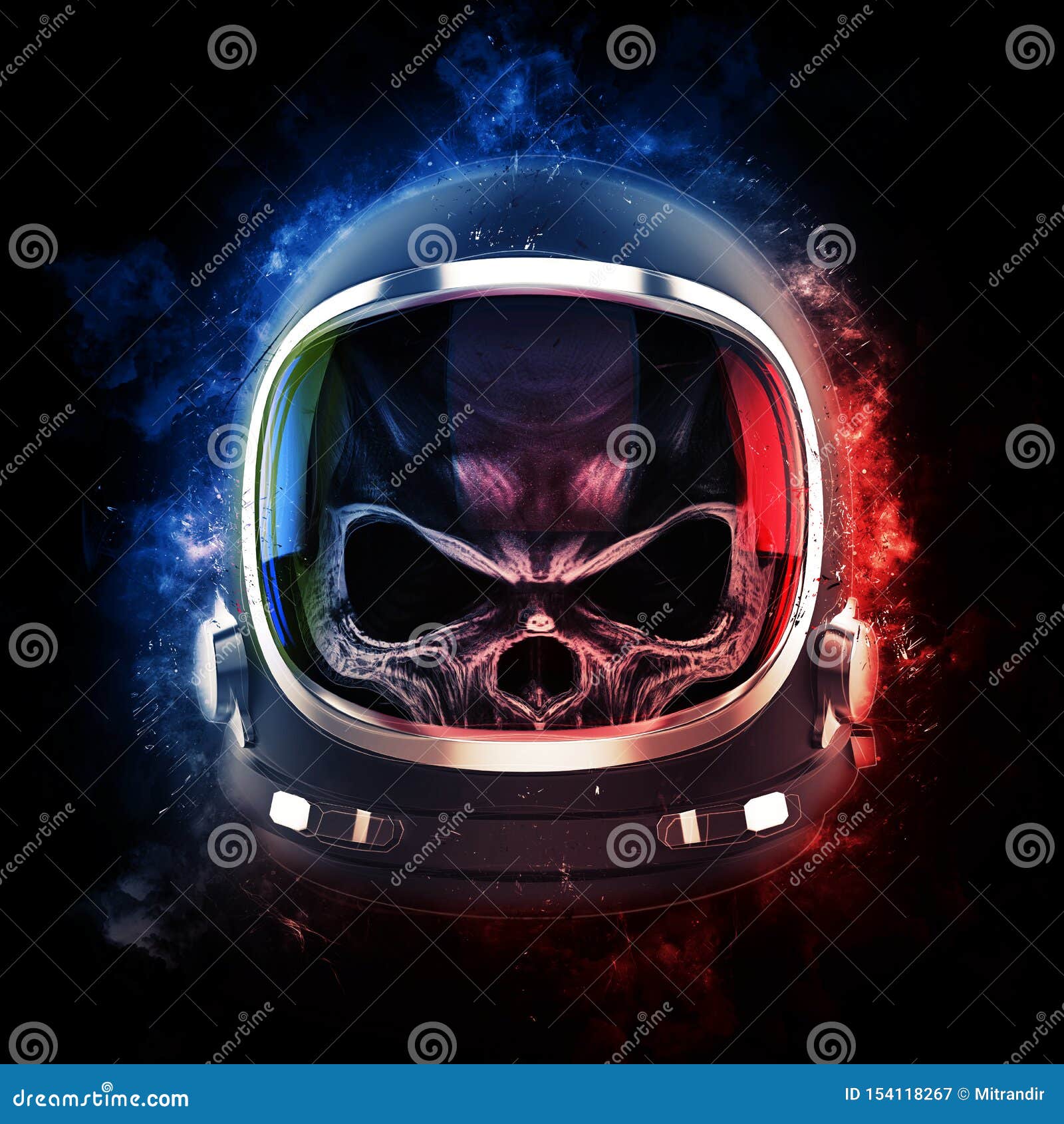 SKULL ASTRONAUT Vector Illustration For T Shirt | CartoonDealer.com ...